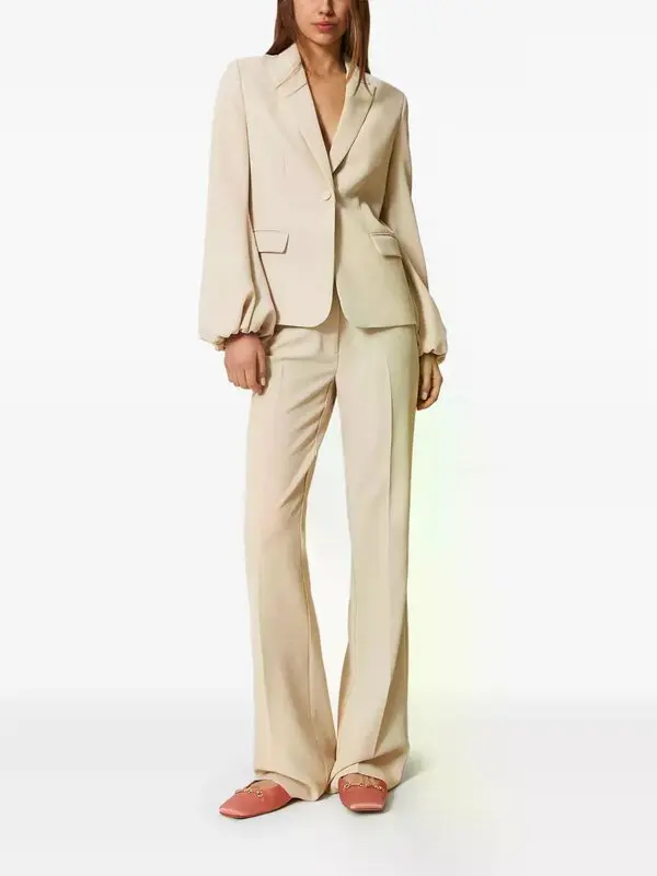 TWINSET Crêpe Flared Trousers - Neutrals