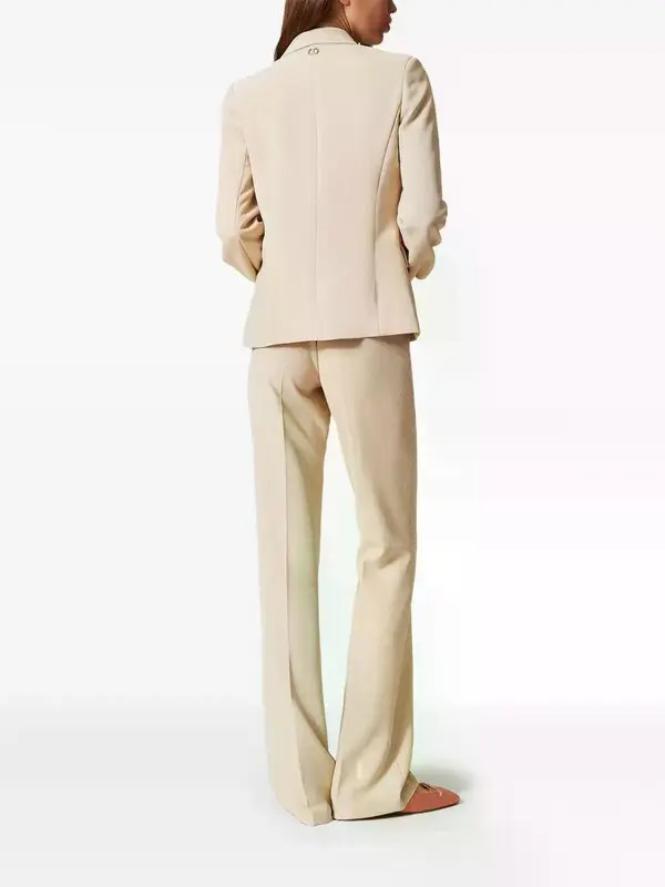 TWINSET Crêpe Flared Trousers - Neutrals