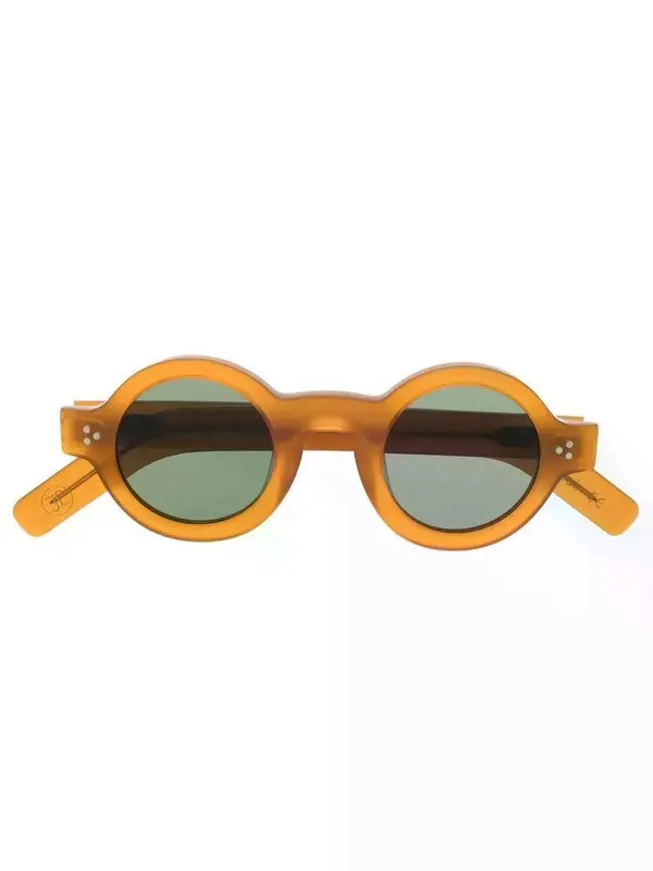 LESCA Round-frame Tinted Sunglasses - Orange