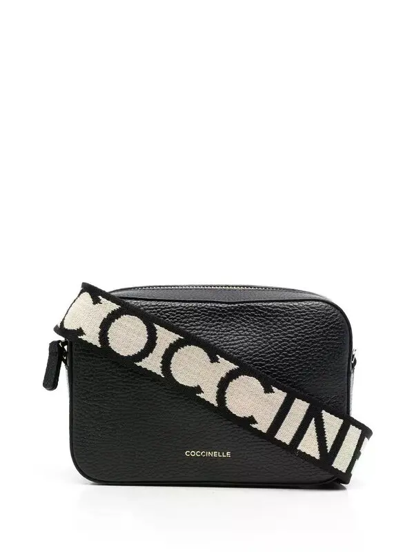 COCCINELLE Tebe Logo-strap Pebbled Shoulder Bag