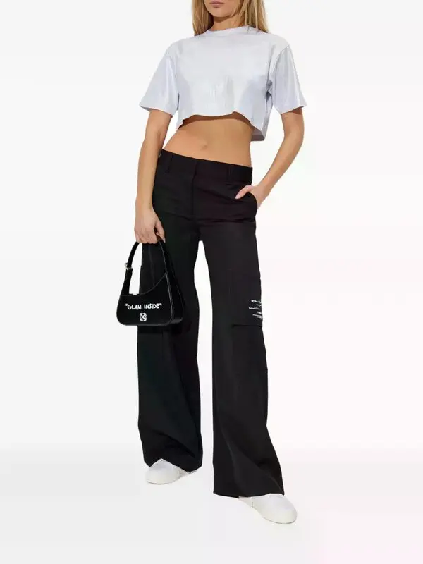 Off-White Logo-embroidered Cropped T-shirt