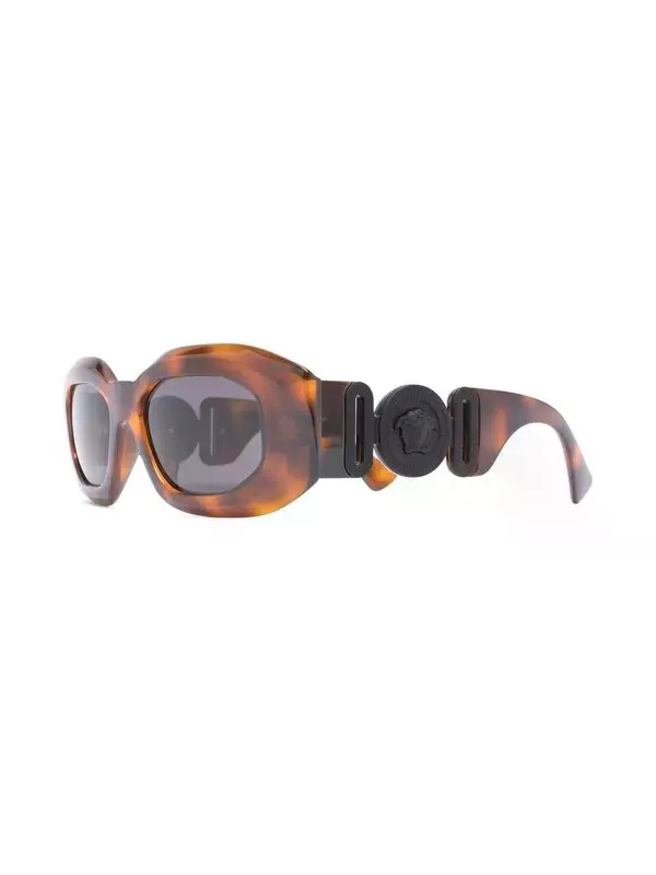 Versace Medusa Oval-frame Sunglasses - Brown
