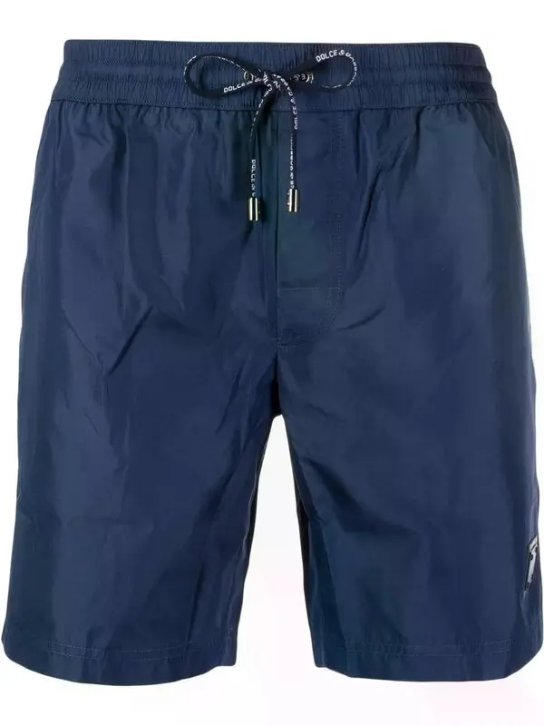 Dolce & Gabbana Logo-patch Swim Shorts - Blue