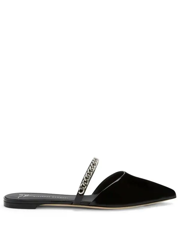 GIUSEPPE ZANOTTI Laurette Chain-link Mules - Black