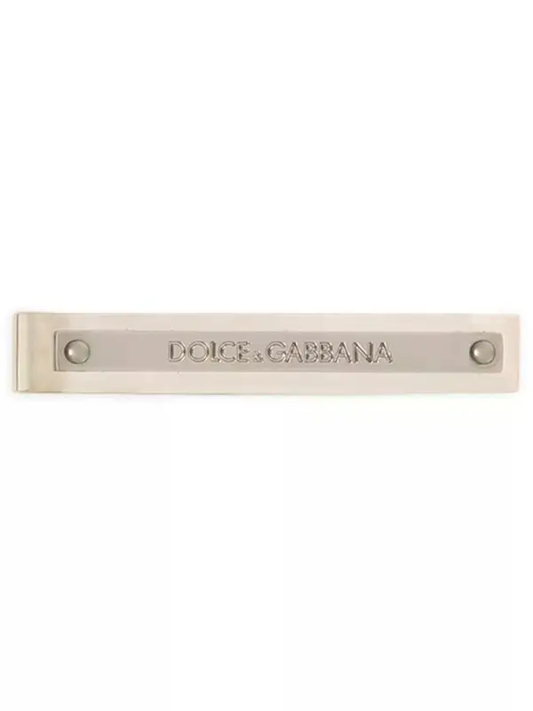 Dolce & Gabbana Engraved-logo Brass Tie Clip - Silver