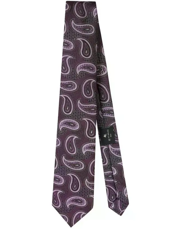 Etro Paisley-jacquard Silk Tie - Purple