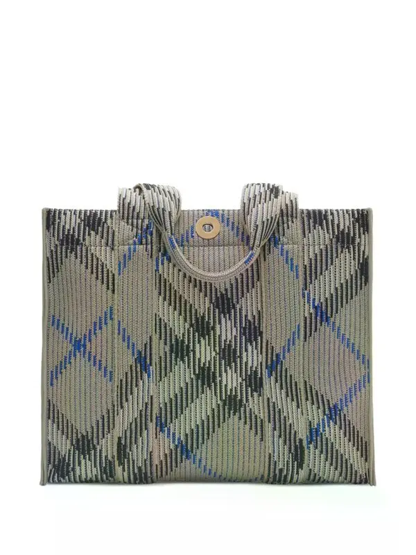 Burberry Check Knitted Tote Bag - Grey