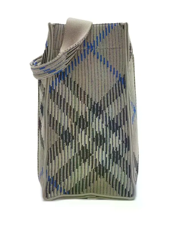 Burberry Check Knitted Tote Bag - Grey