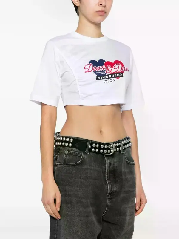 Dsquared2 Gathered Cropped T-shirt