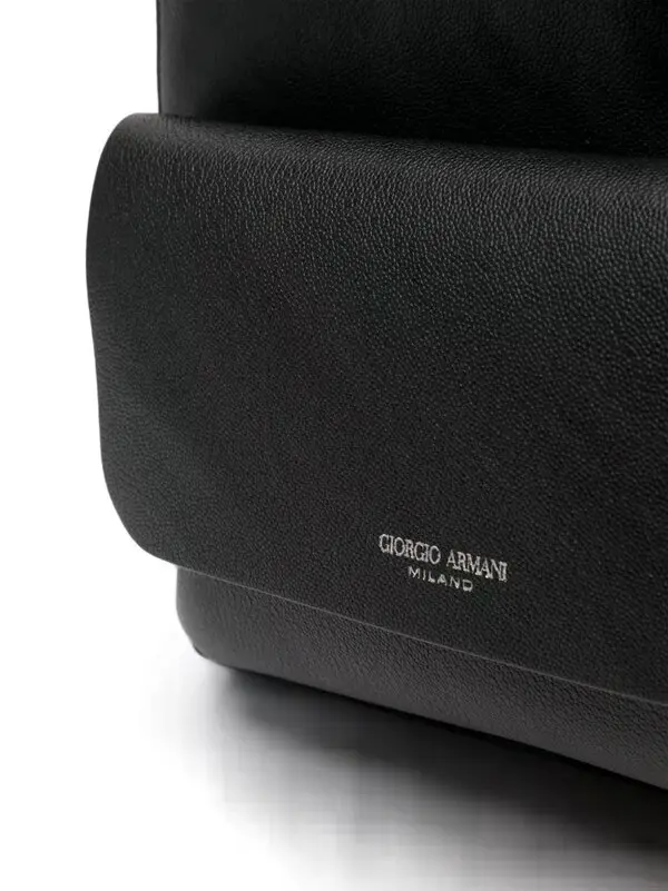 Giorgio Armani Logo-stamp Leather Backpack