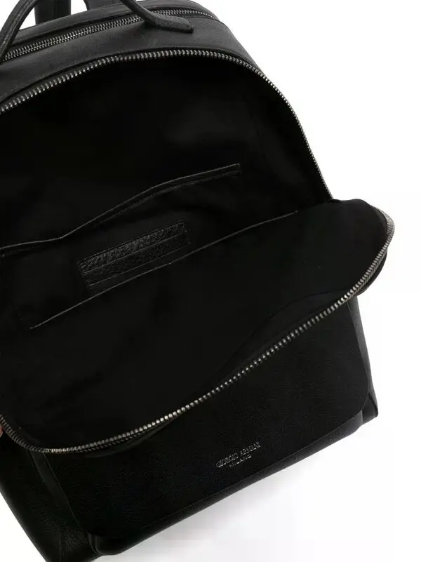 Giorgio Armani Logo-stamp Leather Backpack