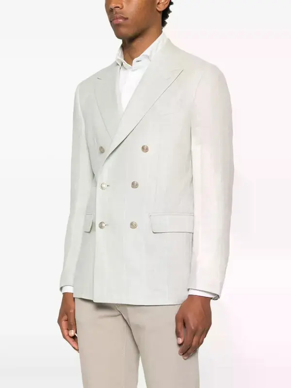 Eleventy Double-breasted Blazer - Green