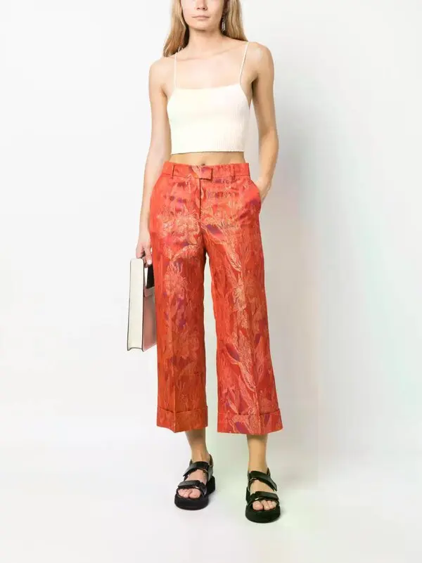 Alberto Biani Cropped Jacquard Trousers