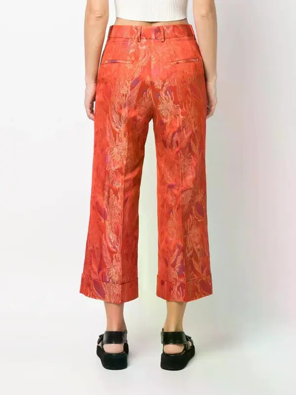 Alberto Biani Cropped Jacquard Trousers