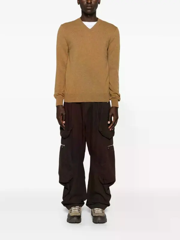 Play Comme Des Garcon Heart-patch Wool Jumper - Brown