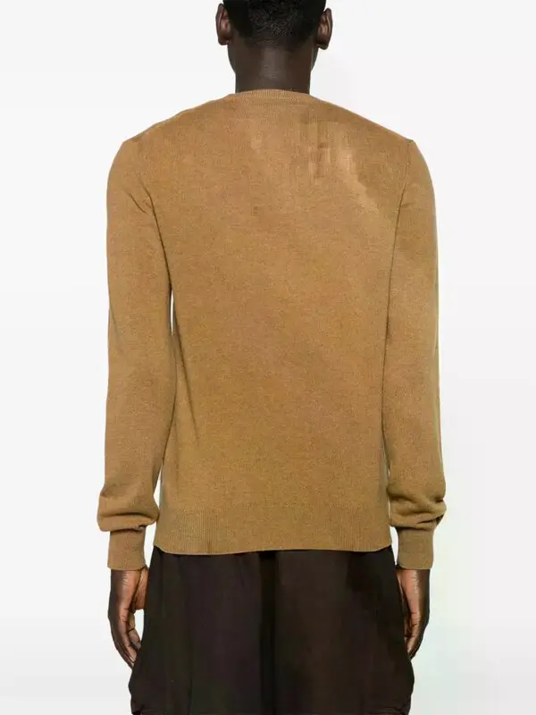 Play Comme Des Garcon Heart-patch Wool Jumper - Brown