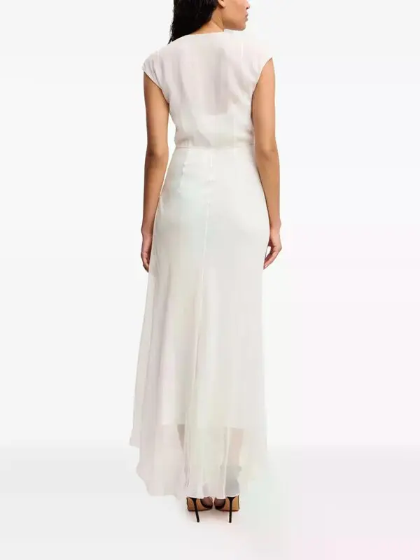 Alejandra Alonso Rojas Draped Chiffon Dress - Neutrals