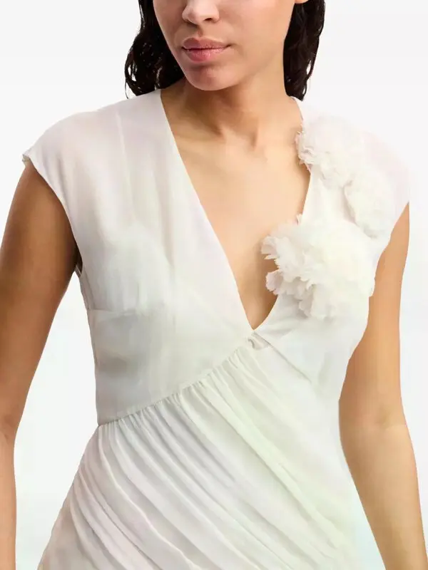 Alejandra Alonso Rojas Draped Chiffon Dress - Neutrals