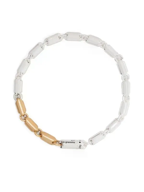 Le Gramme 18kt Gold And Sterling 27g Segment Bracelet - Silver