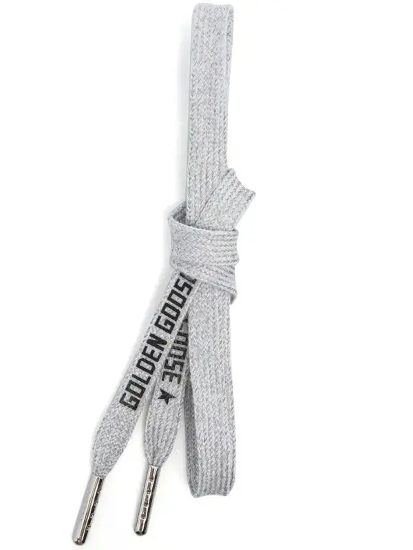 GOLDEN GOOSE Logo-print Shoe Laces - Grey