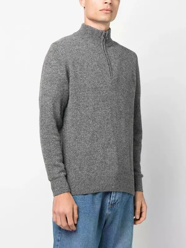 Barbour Melange-effect Half-zip Sweater