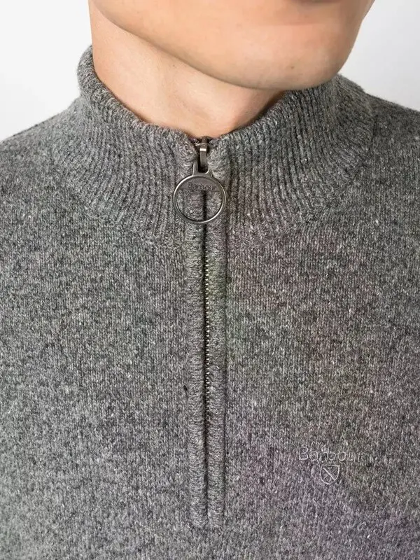 Barbour Melange-effect Half-zip Sweater