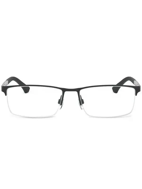Emporio Armani Rectangle-frame Glasses - Black