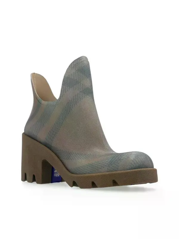 Burberry 65mm Marsh Checked Rubber Boots - Neutrals