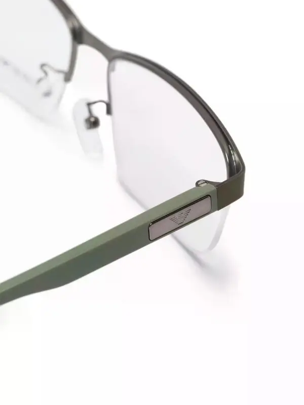 Emporio Armani Logo-plaque Rectangle-frame Glasses