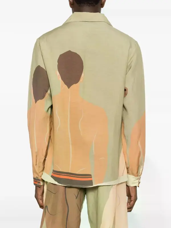 AMIR SLAMA Graphic-print Long-sleeved Shirt