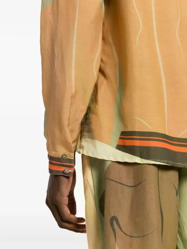 AMIR SLAMA Graphic-print Long-sleeved Shirt