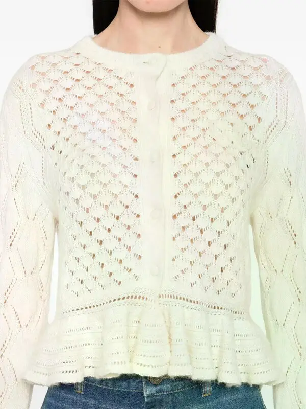 Chloé Open-knit Ruffled Cardigan