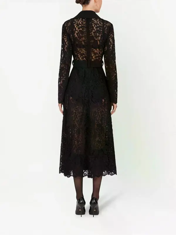 Dolce & Gabbana Lace Detail Double-breasted Coat