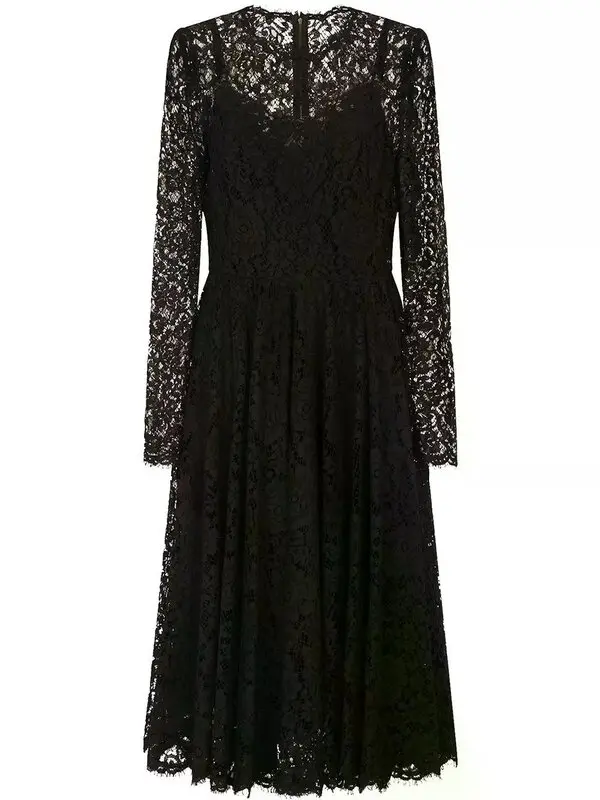 Dolce & Gabbana Lace Long-sleeved Dress - Black