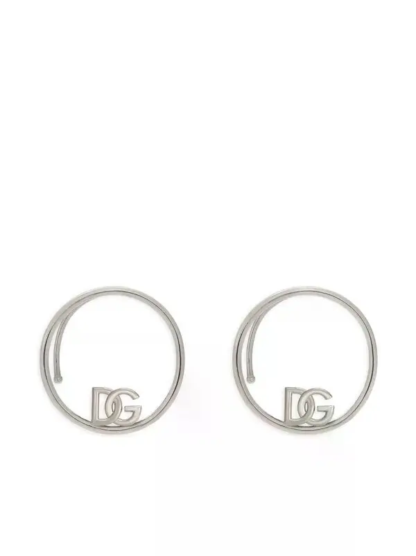 Dolce & Gabbana Dg-logo Ear Cuffs - Silver