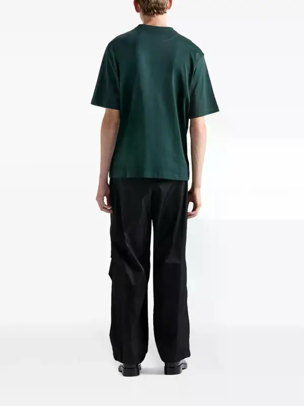 Prada Triangle Logo Cotton T-shirt - Green