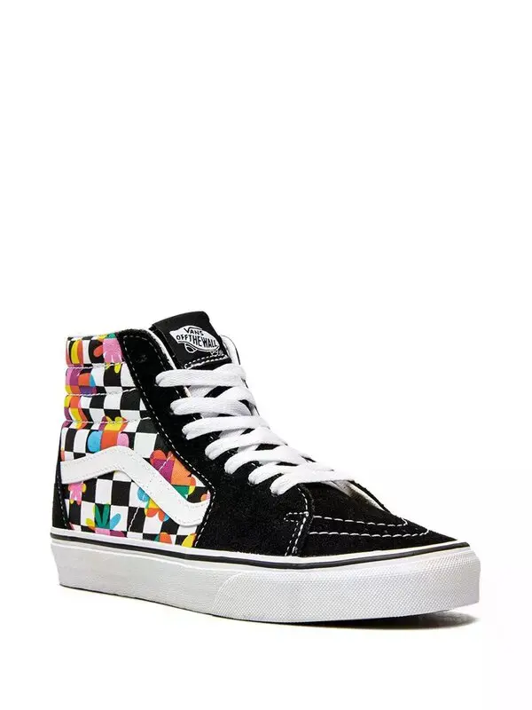 VANS Sk8-hi Floral Checkerboard Sneakers - Black