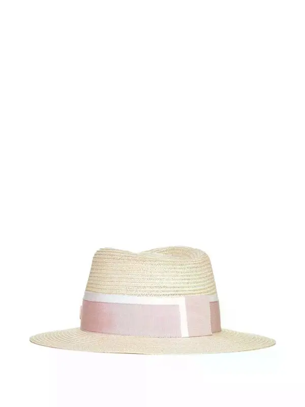 MAISON MICHEL André Straw Fedora Hat - Neutrals