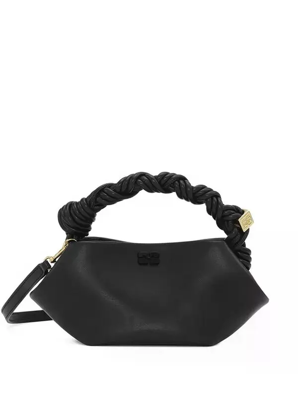 GANNI Mini Bou Tote Bag With Twisted Handle - Black