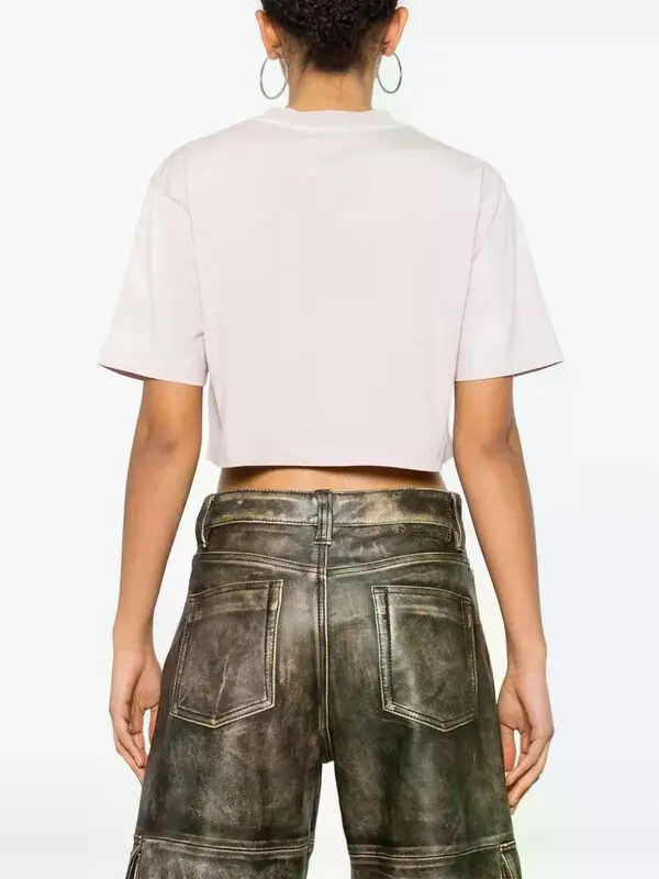 Off-White Rubberised-logo Cropped T-shirt