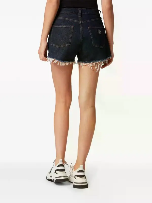 Philipp Plein Logo-appliquéd Denim Mini Shorts