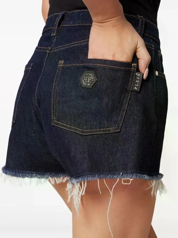 Philipp Plein Logo-appliquéd Denim Mini Shorts