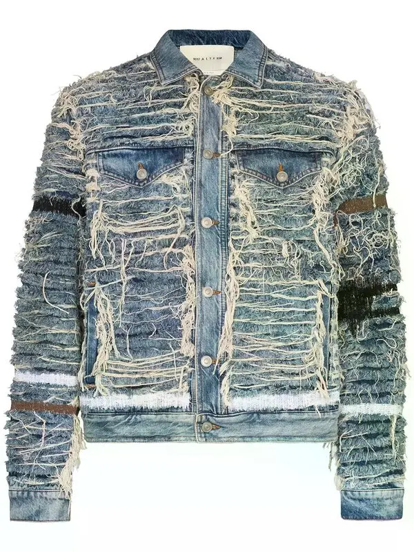 1017 Alyx 9sm X Blackmeans Shredded Denim Jacket - Blue