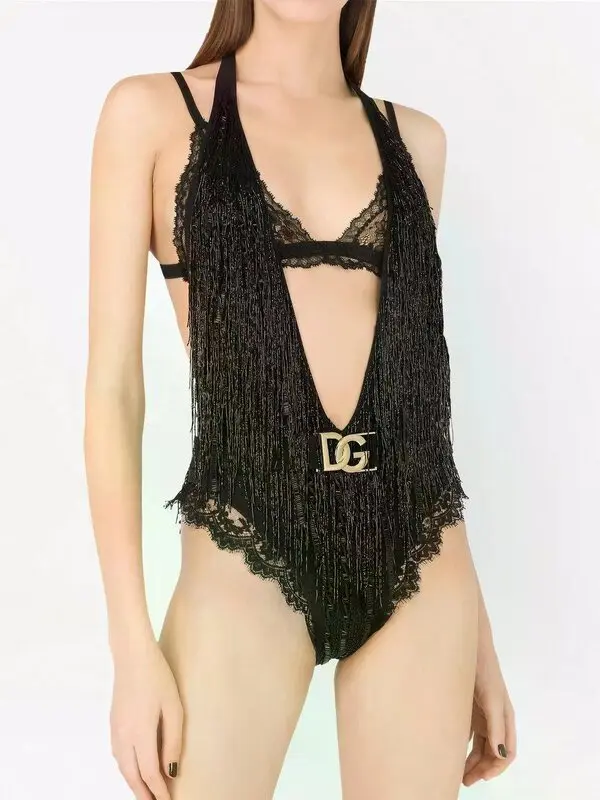 Dolce & Gabbana Logo-tag Fringed Swimsuit