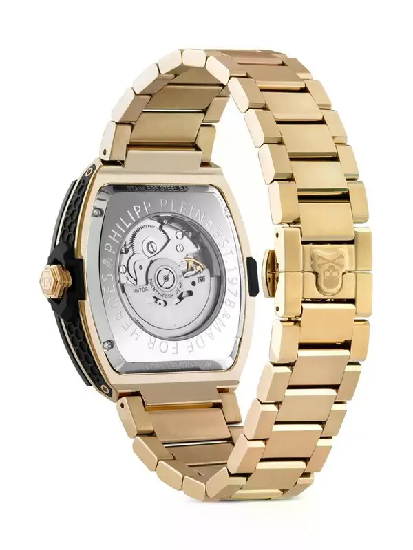 Philipp Plein The Skeleton 44mm Watch With Gold-tone Bracelet - Black