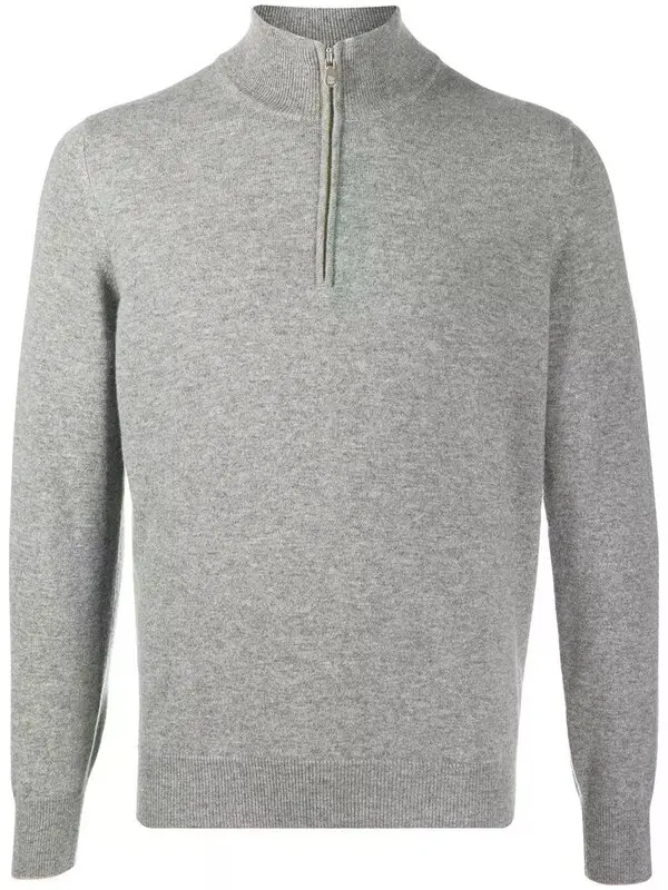 Brunello Cucinelli Zip-up Roll Neck Jumper - Grey