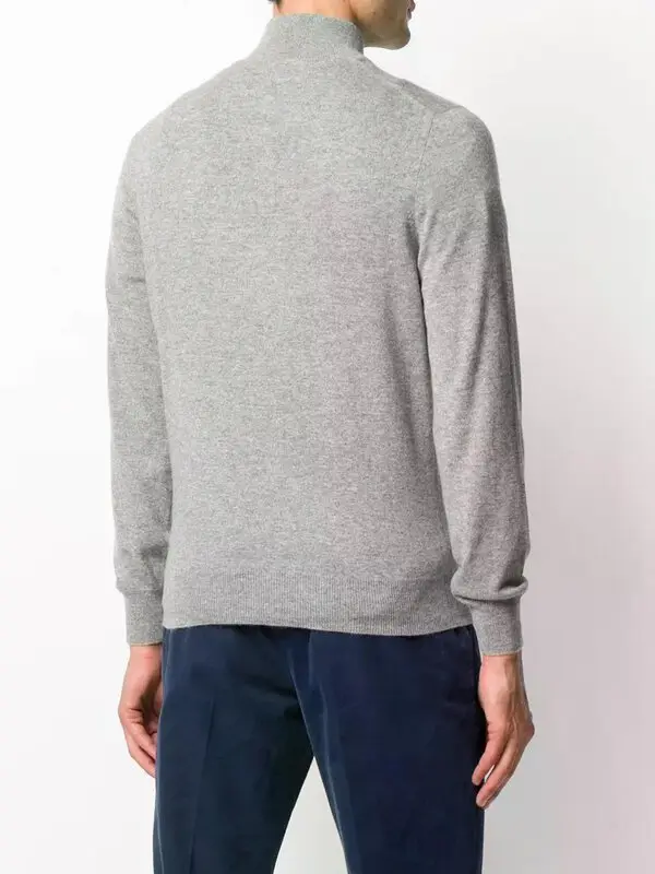 Brunello Cucinelli Zip-up Roll Neck Jumper - Grey