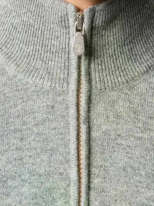 Brunello Cucinelli Zip-up Roll Neck Jumper - Grey