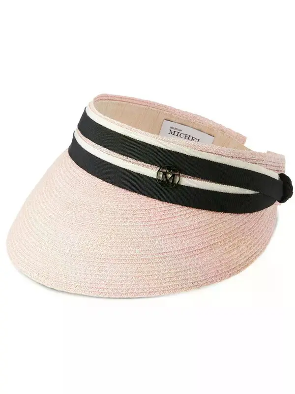 MAISON MICHEL Strap-detail Visor - Pink