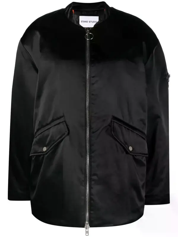 STAND STUDIO Prim Satin Bomber Jacket